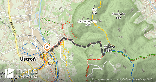 Trasa: Ustroń, dworzec kolejowy – Ustroń, dworzec kolejowy | mapa ...