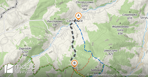 Trasa: Lachowice – Chatka Adamy | mapa-turystyczna.pl