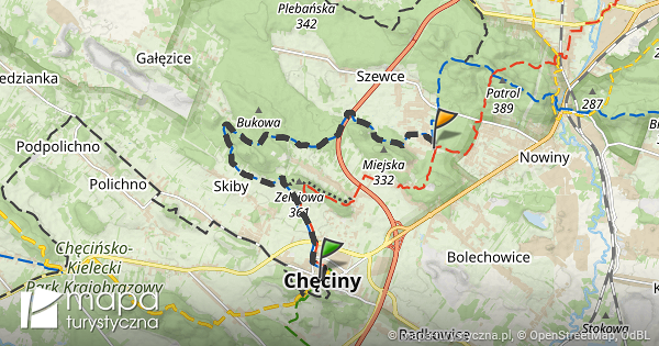 Trasa przez: Jaskinia Raj | mapa-turystyczna.pl