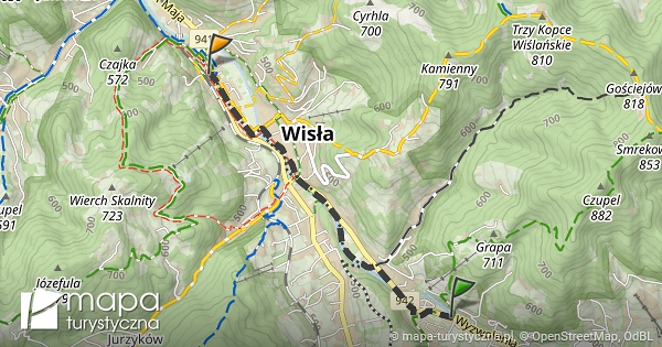Trasa: Wisła, Nowa Osada – Wisła | mapa-turystyczna.pl