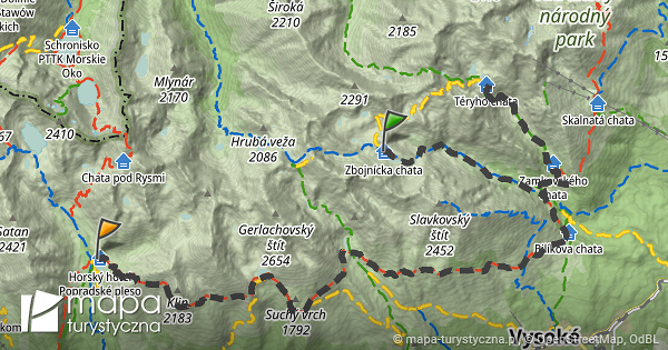 Trasa do: Horský hotel Popradské pleso | mapa-turystyczna.pl