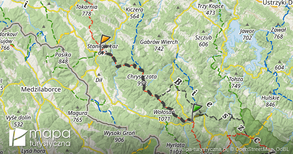 Trasa: Cisna – Komańcza | mapa-turystyczna.pl