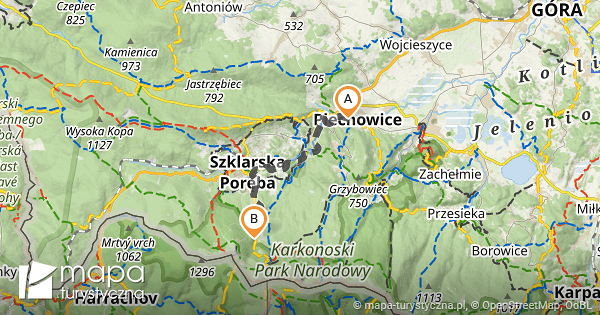 Trasa z: Piechowice | mapa-turystyczna.pl