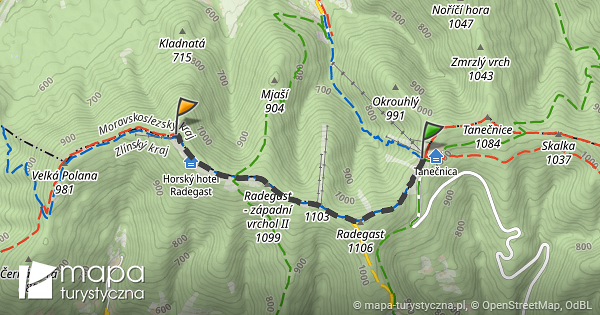 Trasa: Pustevny – Radhošť, kaple | mapa-turystyczna.pl