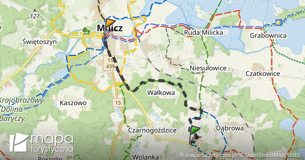 Trasa: Wierzchowice – Milicz | mapa-turystyczna.pl