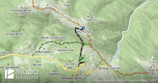 Trasa przez: Schron turystyczny BdPN Chatka Puchatka | mapa-turystyczna.pl