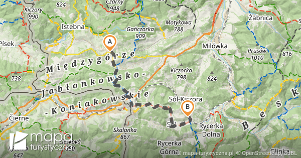 Trasa: Koniaków – Sól | mapa-turystyczna.pl