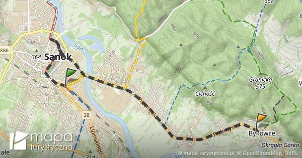 Trasa przez: Sanok | mapa-turystyczna.pl