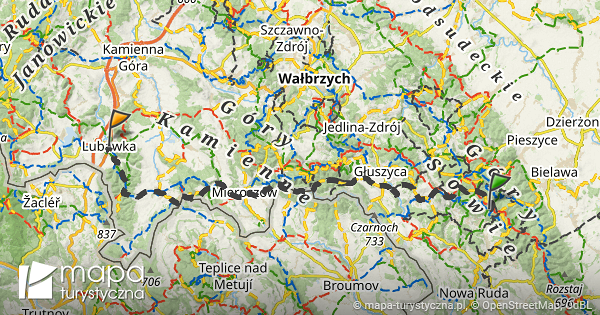Trasa: Schronisko PTTK Zygmuntówka – Lubawka | mapa-turystyczna.pl