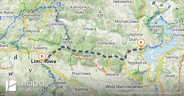 Trasa do: Limanowa, park | mapa-turystyczna.pl