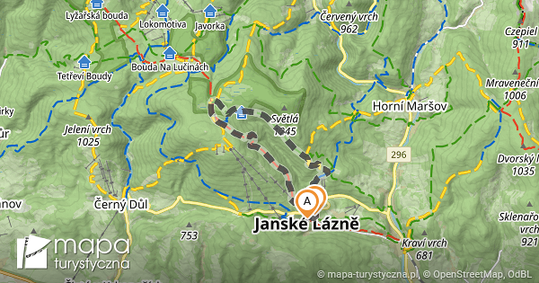 Trasa z: Janské Lázně | mapa-turystyczna.pl