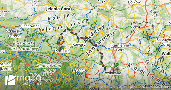 Trasa: Lubawka – Karpacz, Biały Jar | mapa-turystyczna.pl