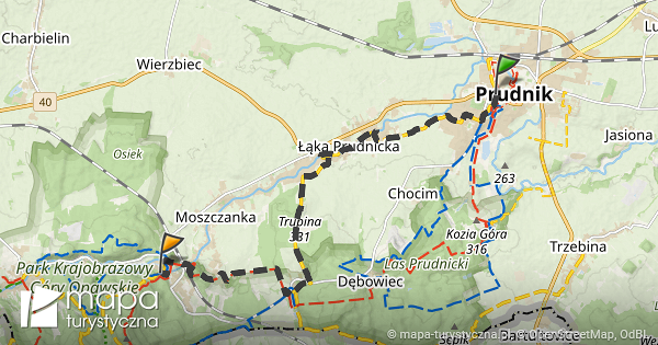 Trasa: Prudnik – Pokrzywna, łowisko | mapa-turystyczna.pl