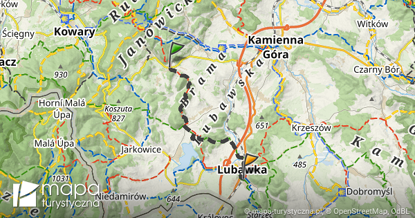 Trasa: Szarocin – Lubawka, Straż Graniczna | mapa-turystyczna.pl