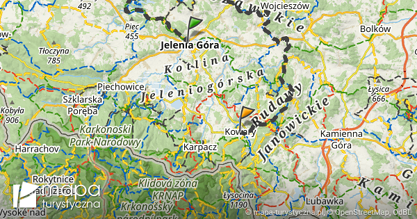 Trasa do: Kowary | mapa-turystyczna.pl
