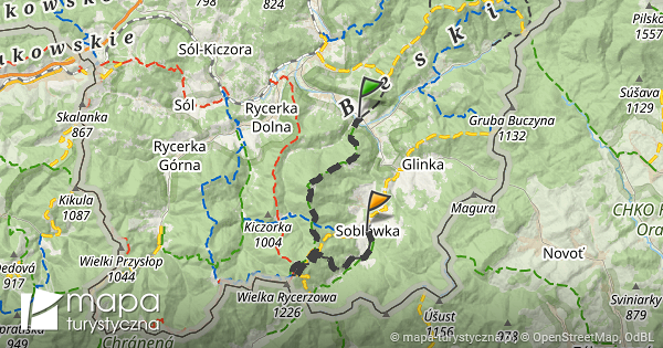 Trasa: Ujsoły – Soblówka | mapa-turystyczna.pl