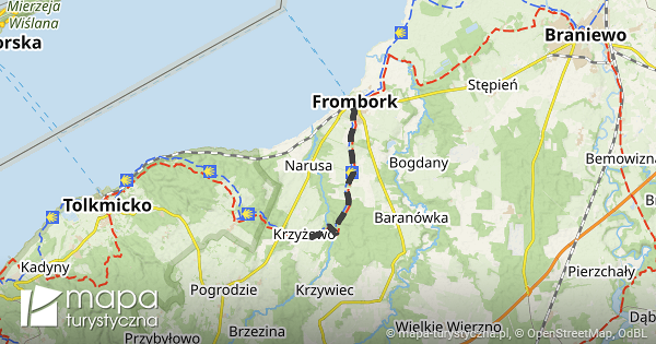 Frombork - Krzyżewo | mapa-turystyczna.pl
