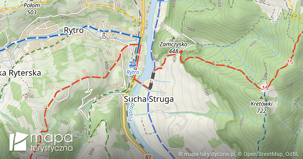 Sucha Struga - Rytro, Zazamcze | mapa-turystyczna.pl