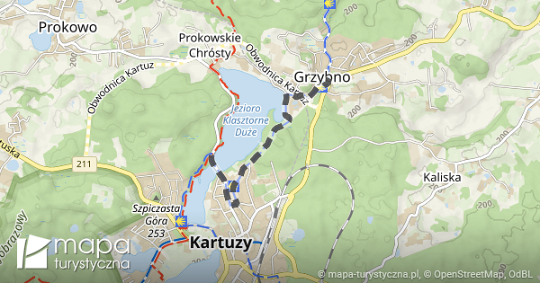 Kartuzy, ul. A. Majkowskiego - Grzybno | mapa-turystyczna.pl