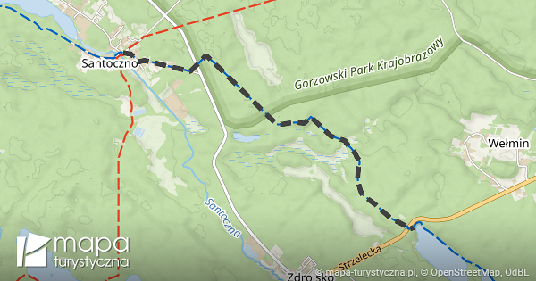 Santoczno, skwer - Jezioro Duże Wełmino | mapa-turystyczna.pl