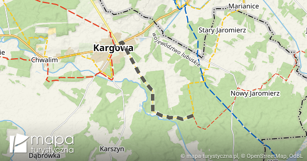 Początek szlaku do Jeżyńca - Kargowa | mapa-turystyczna.pl