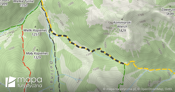 Polana Iwanówka - Iwaniacka Przełęcz | mapa-turystyczna.pl