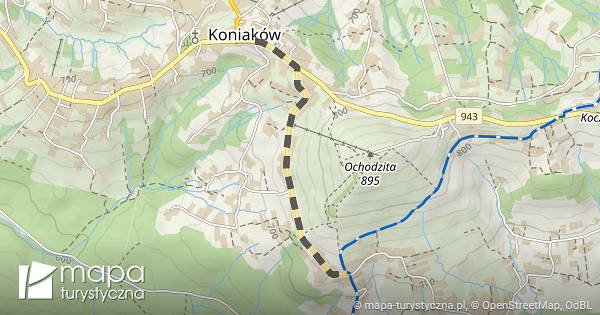 Koniaków - Fibaczka, rozejście szlaków | mapa-turystyczna.pl