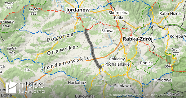 Czarny szlak turystyczny Raba Wyżna – Wysoka | mapa-turystyczna.pl