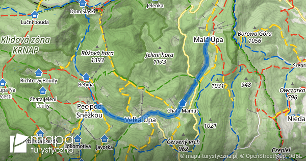 Niebieski szlak turystyczny Pec pod Sněžkou – Malá Úpa | mapa ...