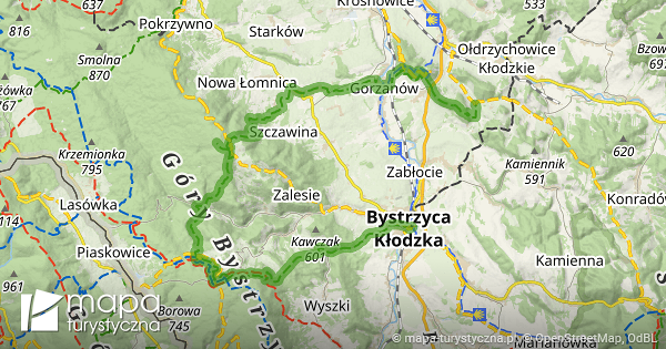 Zielony szlak turystyczny Bystrzyca Kłodzka – Piotrowice | mapa ...