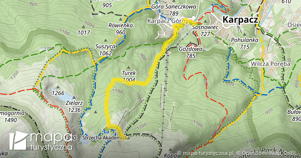 Żółty szlak turystyczny Karpacz, Biały Jar – Kocioł Białego Jaru | mapa ...