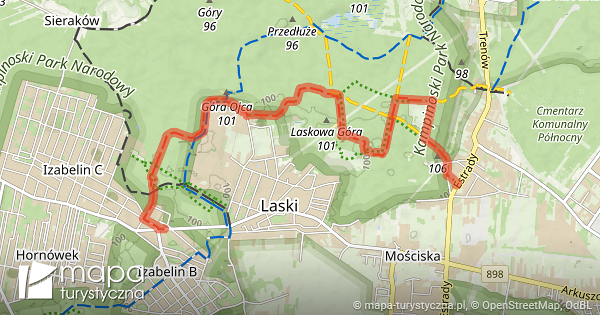 Czerwony szlak turystyczny Wólka Węglowa – Izabelin | mapa-turystyczna.pl