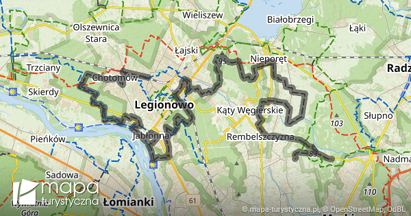 Czarny szlak turystyczny Legionowo – Kobiałka | mapa-turystyczna.pl