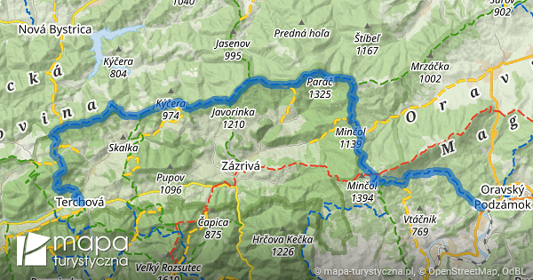 Niebieski szlak turystyczny Terchová – Racibor | mapa-turystyczna.pl
