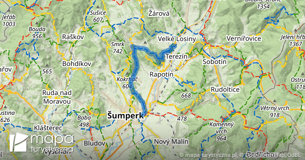 Niebieski szlak turystyczny Šumperk – Velké Losiny | mapa-turystyczna.pl