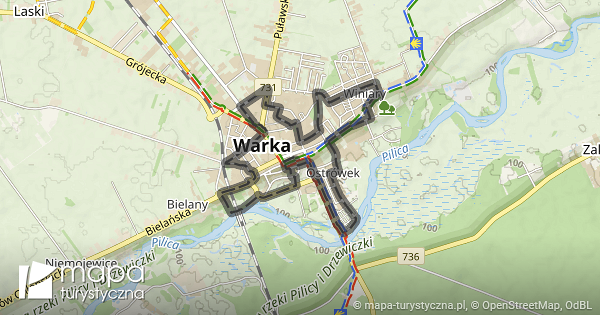 Czarny szlak turystyczny Szlak okrężny wokół Warki | mapa-turystyczna.pl