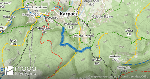 Niebieski szlak turystyczny Karpacz – Szeroki Most | mapa-turystyczna.pl