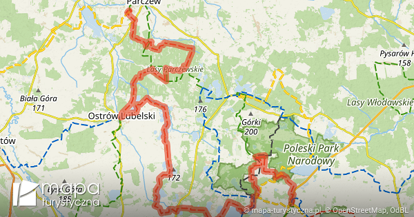 Czerwony szlak turystyczny Urszulin – Parczew | mapa-turystyczna.pl