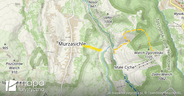 Żółty szlak turystyczny Lichajówka – Murzasichle | mapa-turystyczna.pl