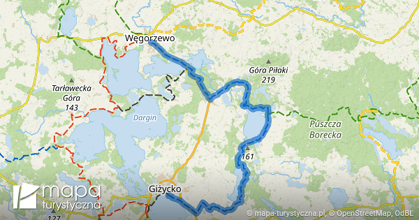 Niebieski szlak turystyczny Węgorzewo – Giżycko | mapa-turystyczna.pl