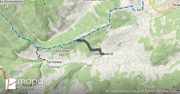 Czarny szlak turystyczny Śleszowice – Grota Wierchy | mapa-turystyczna.pl