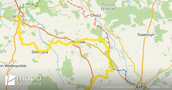 Żółty szlak turystyczny Jarocin – Gola | mapa-turystyczna.pl