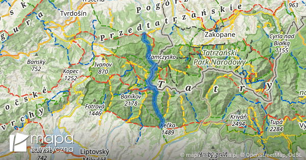 Niebieski szlak turystyczny Oravice – Úzka dolina | mapa-turystyczna.pl
