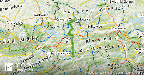 Zielony szlak turystyczny Kalwaria – Maków Podhalański | mapa ...