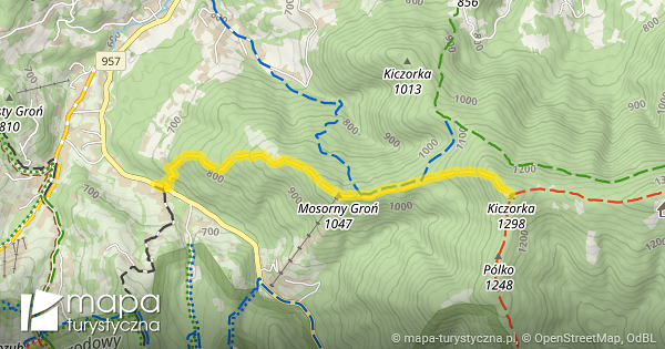Żółty szlak turystyczny Zawoja – Cyl Hali Śmietanowej | mapa-turystyczna.pl